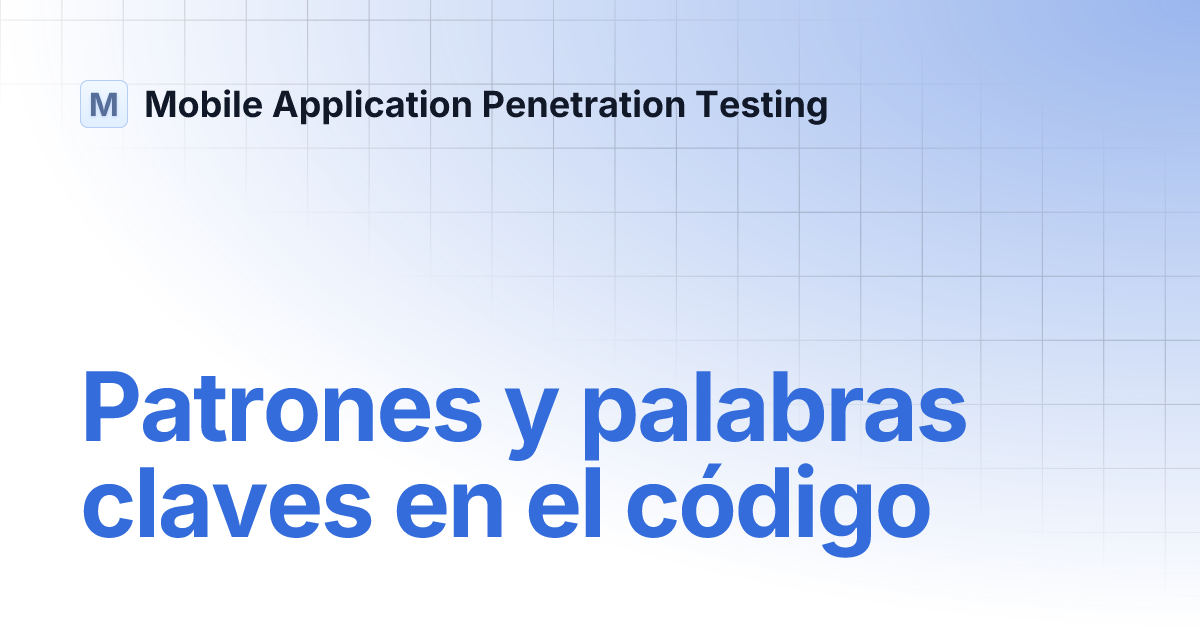 Patrones y palabras claves en el código | Mobile Application ...